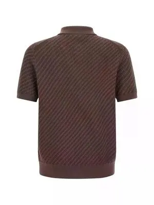 Brioni Patterned-jacquard Polo Shirt