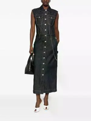 Sportmax Button Denim Shirt Dress
