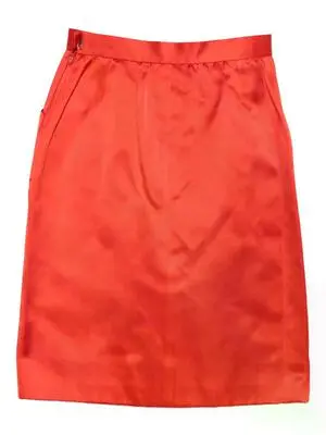 Saint Laurent 1987 Silk Midi Skirt