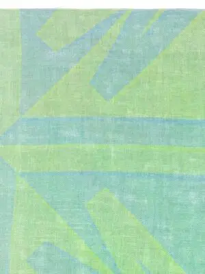 Moschino Geometric-print Linen Scarf - Blue