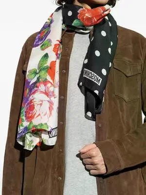 Moschino Floral-print Polka-dot Scarf