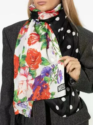 Moschino Floral-print Polka-dot Scarf