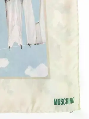 Moschino Floral-print Silk Scarf - Neutrals