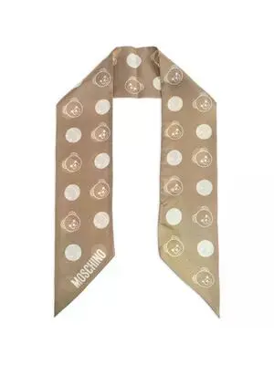 Moschino Teddy Bear Silk Scarf - Neutrals