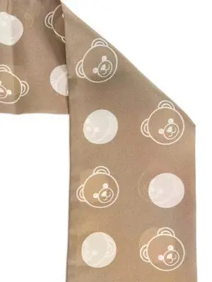 Moschino Teddy Bear Silk Scarf - Neutrals