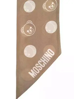 Moschino Teddy Bear Silk Scarf - Neutrals