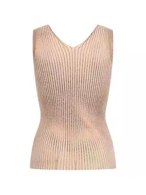 Peserico Metallic V-neck Top