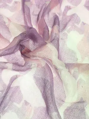 Moschino Fringed Animal-print Scarf - Purple