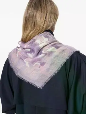Moschino Fringed Animal-print Scarf - Purple