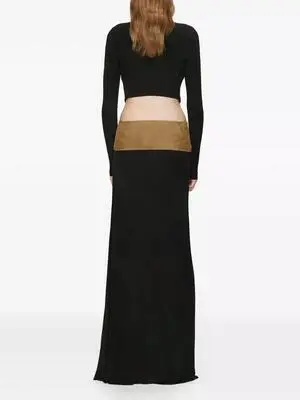 Christopher Esber Contour V-neck Suede Belted Gown