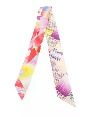 Hermès 2022 Ex Libris Kyoto Marble Silk Twilly Scarf Scarves - Multicolour