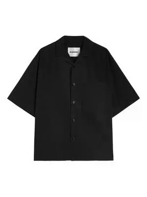 JIL SANDER Patch Pocket Cotton Poplin Shirt - Black