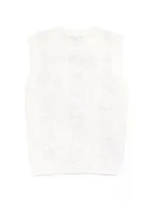 Peserico Knitted Vest With Sequins - White