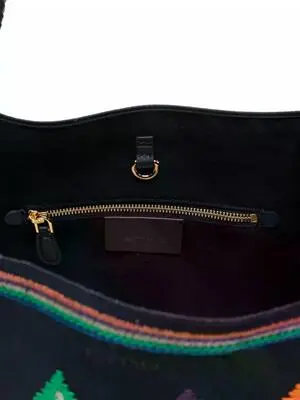 Etro Medium Canvas Libra Tote Bag With Embroidery - Blue