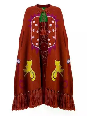 PAULA Hand-embroidered Fringe Cape