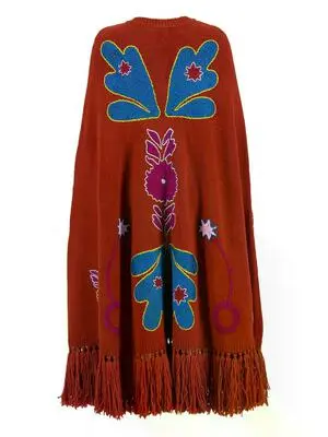 PAULA Hand-embroidered Fringe Cape