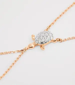 BEE GODDESS Rose Gold And Diamond Turtle Bracelet