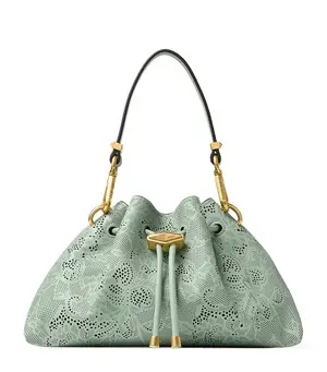 JIMMY CHOO Cinch Small Leather Shoulder Bag - Green