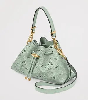 JIMMY CHOO Cinch Small Leather Shoulder Bag - Green