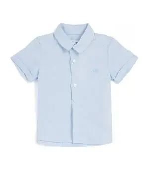 TARTINE ET CHOCOLAT Linen Embroidered Crest Shirt