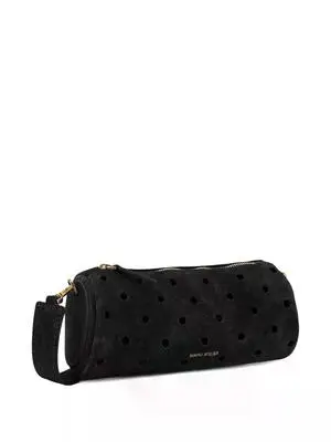 Manu Atelier Mini Cylinder Perforated Shoulder Bag - Black
