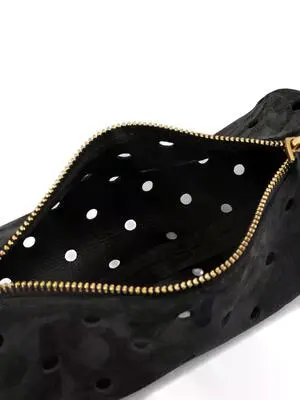 Manu Atelier Mini Cylinder Perforated Shoulder Bag - Black
