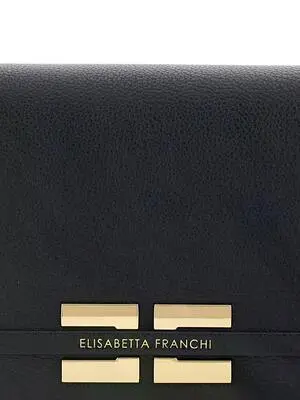 Elisabetta Franchi Logo Plaque Shoulder Bag - Black