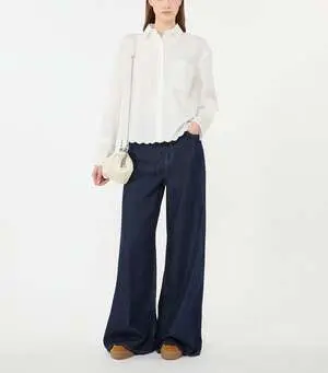 Max Mara Cotton Embroidered Shirt - White