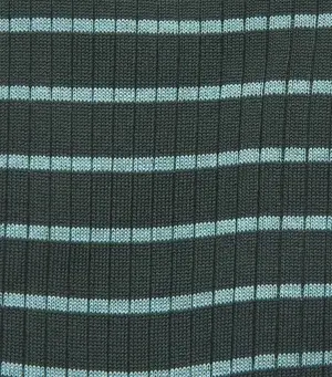 Harrods Cotton-blend Stripe Ribbed Socks - Green