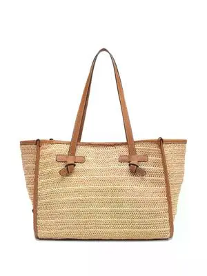 GIANNI CHIARINI Marcella Straw-effect Tote Bag - Neutrals