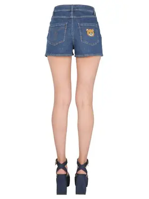 Moschino Embroidered Bermuda Shorts - Denim