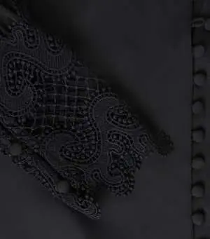 L'Agence Lace Trim Ava Blouse - Black