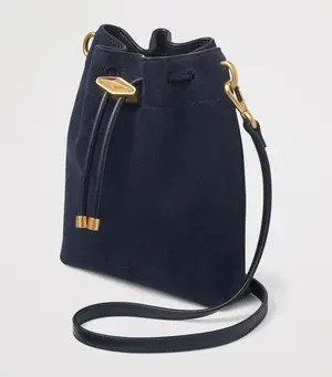 JIMMY CHOO Suede Cinch Mini Bucket Bag - Blue