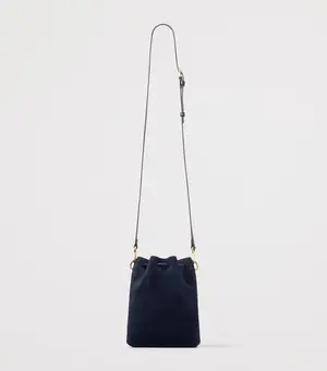 JIMMY CHOO Suede Cinch Mini Bucket Bag - Blue