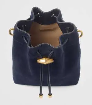 JIMMY CHOO Suede Cinch Mini Bucket Bag - Blue