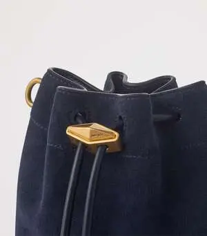 JIMMY CHOO Suede Cinch Mini Bucket Bag - Blue