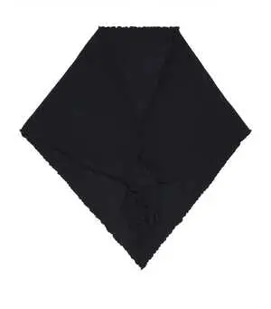 ALLUDE Cashmere Lettuce-hem Wrap - Navy