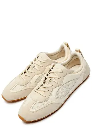Tory Burch Panelled Suede Sneakers - Cream