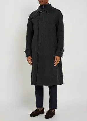 Nn07 Gibson Wool-blend Coat - Charcoal