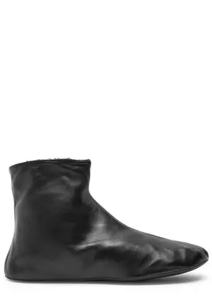 THE ROW Stella Shearling-lined Leather Ankle Boots - Black