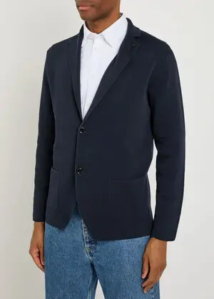 LARDINI Cotton Cardigan - Navy