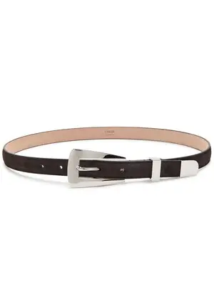 Khaite Lucca Suede Belt - Dark Brown