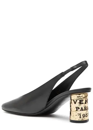 Givenchy Leather Slingback Pumps With Block Heel - Black