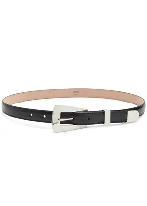 Khaite Leather Belt With Oversized Buckle - Black