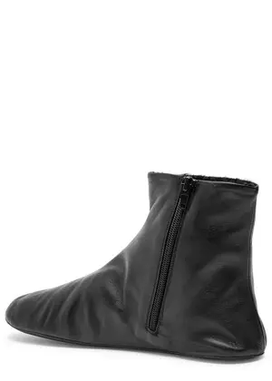 THE ROW Stella Shearling-lined Leather Ankle Boots - Black