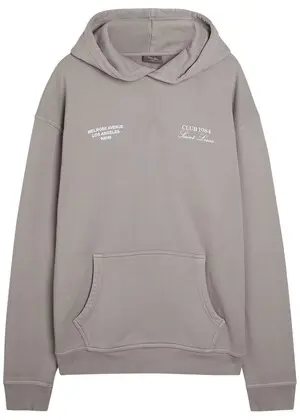 CLUB 1984 Melrose Hooded Cotton Sweatshirt - Grey