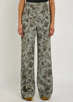 Etro Patterned Wide-leg Trousers - Multicoloured 1