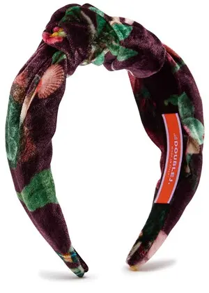 La DoubleJ Love Knot Floral-print Velour Headband - Multicoloured
