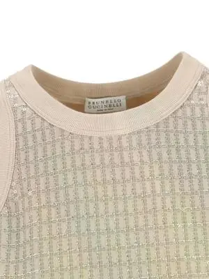 Brunello Cucinelli Sequin-embellished Grid Top