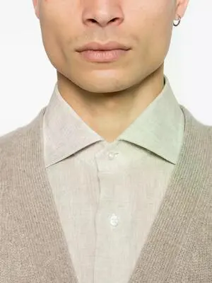 Isaia Buttoned Long-sleeve Shirt